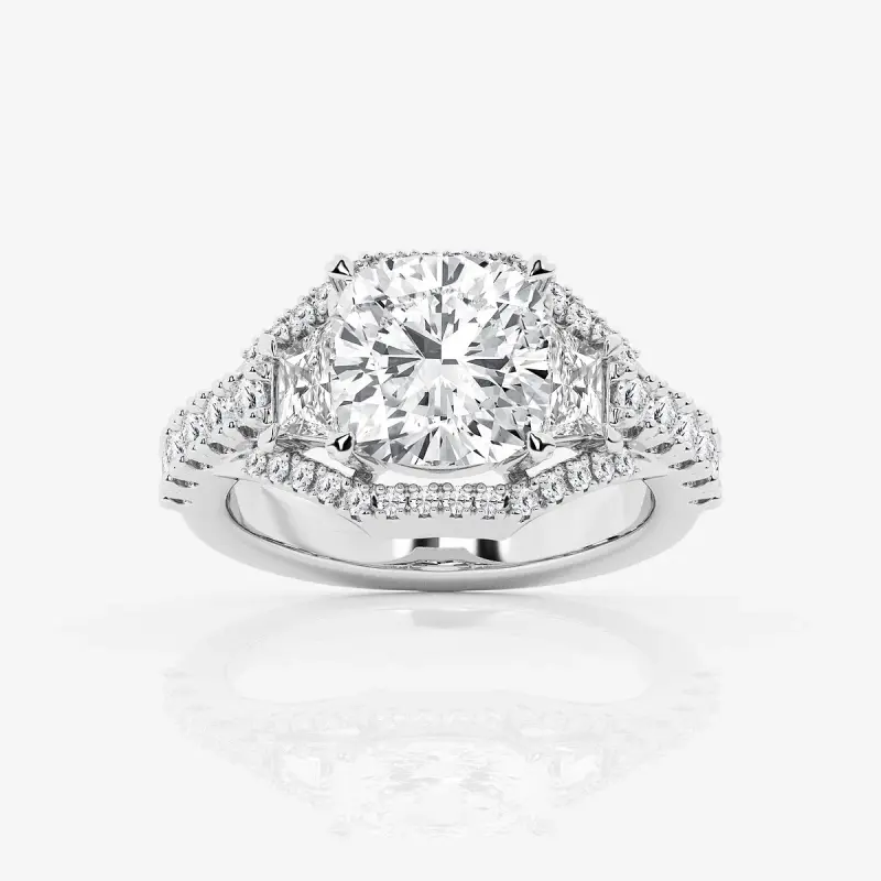 Crestin Jewel Elegant 1.6 Ct Cushion Cut Diamond Engagement Ring - Lab ...