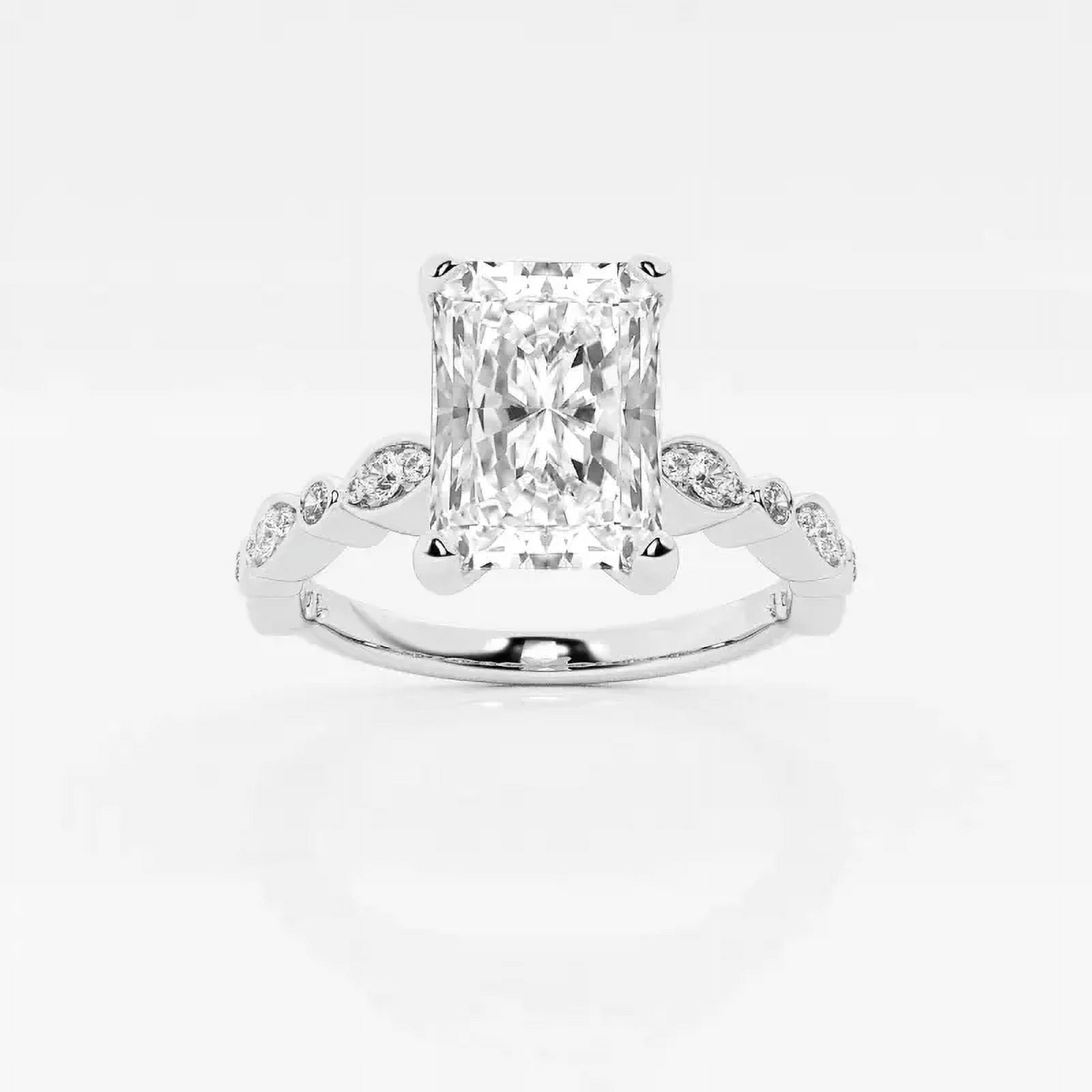 Crestin Jewel Engagement Ring in Versailles Design - 2.1 Ct Radiant Cut ...