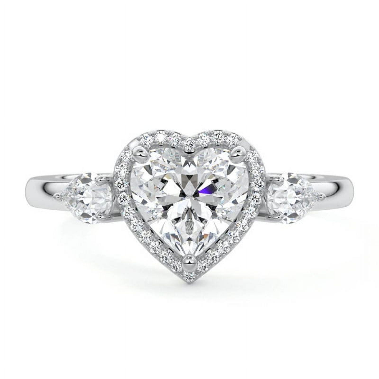 Crestin Jewel Heart Cut 1.6 Ct Lab Created Diamond Engagement Band ...