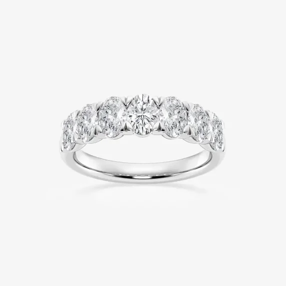 Crestin Jewel Prong Set 14k White Gold Over Wedding Rings - 1.6 Ct Oval ...