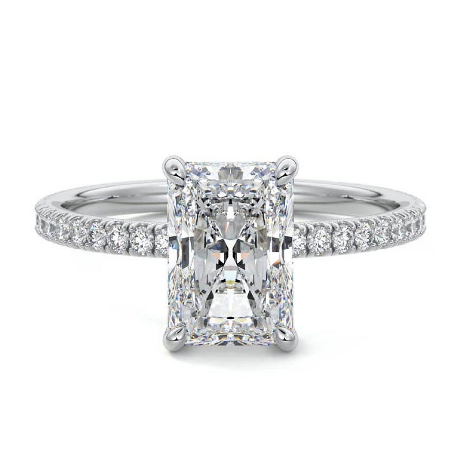 Crestin Jewel Radiant Cut 2 Ct Diamond Ring - 14K White Gold Plated ...