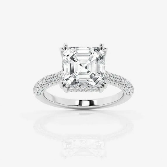 Crestin Jewel Unique 1.8 Ct Asscher Cut Hidden Halo Engagement Ring ...