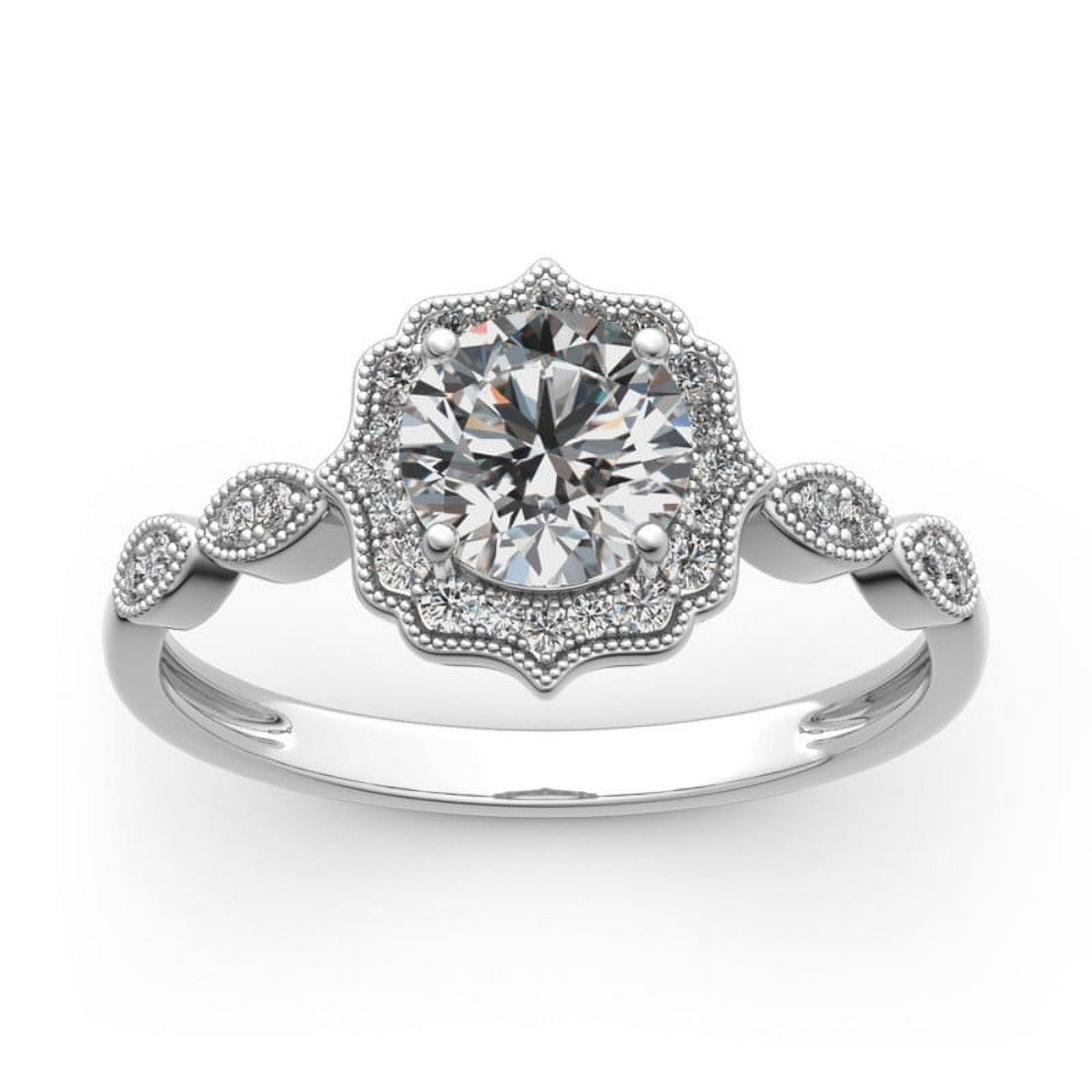 Crestin Jewel Women's 1.7 Ct Round Cut Diamond Engagement Milgrain Vintage Ring - Lab Created ...