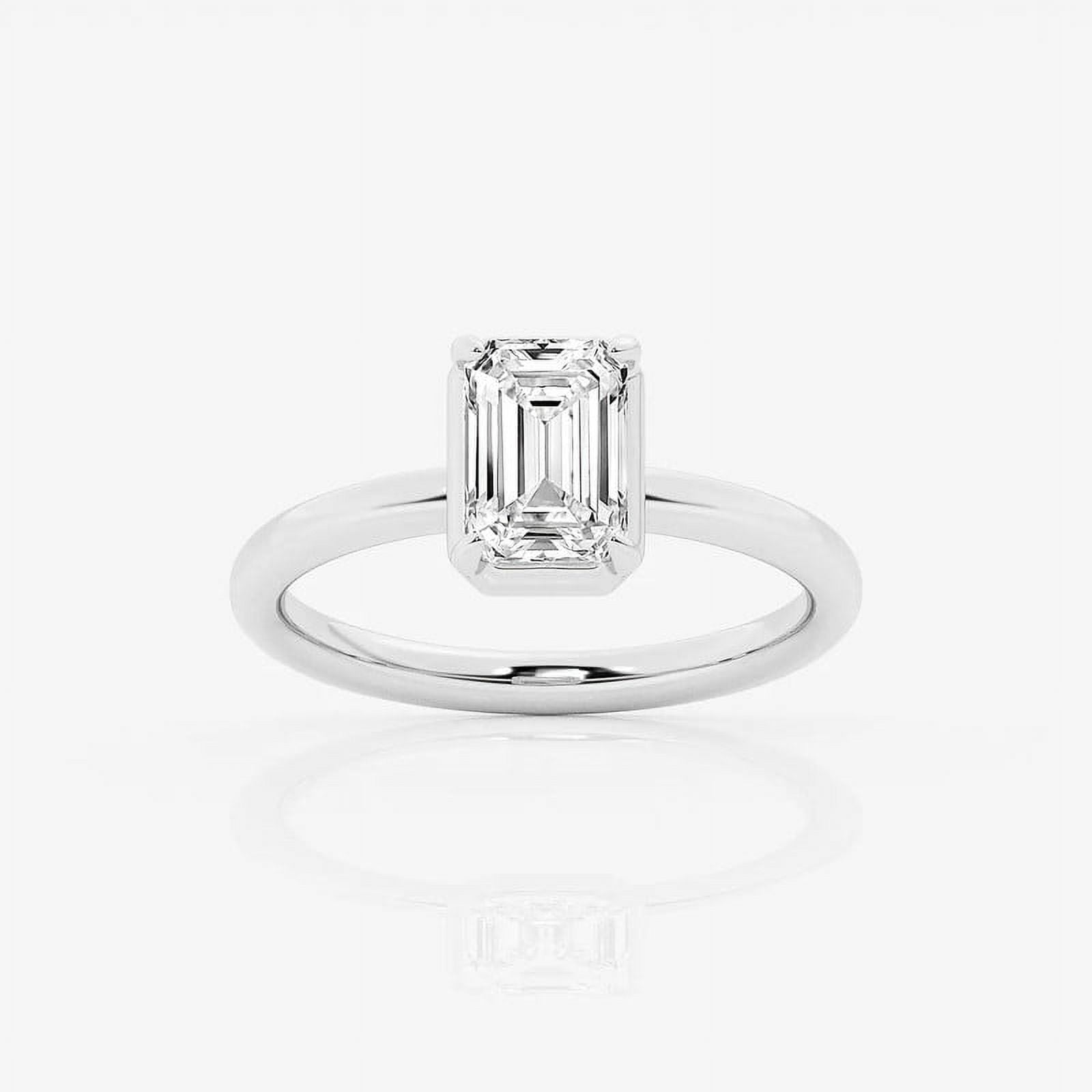 Crestin Jewelry 1.6 Ct Emerald Cut White Moissanite Ring for Women's ...