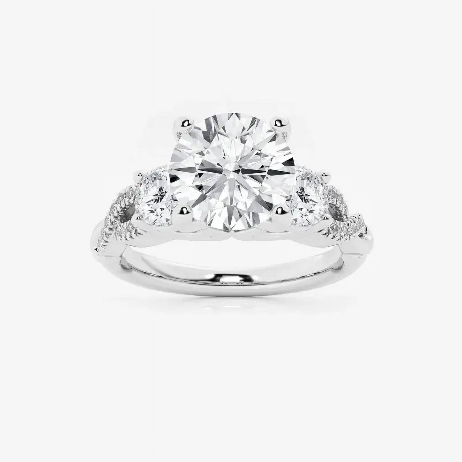 Crestin Jewelry 2 Ct Round Brilliant Cut Lab Moissanite Ring - Infinity ...