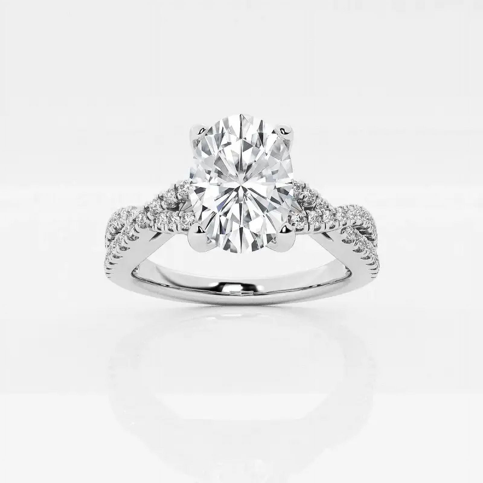 Crestin Jewelry Elegant Infinity Engagement Ring - 1.8 Ct Oval Cut VVS1 ...