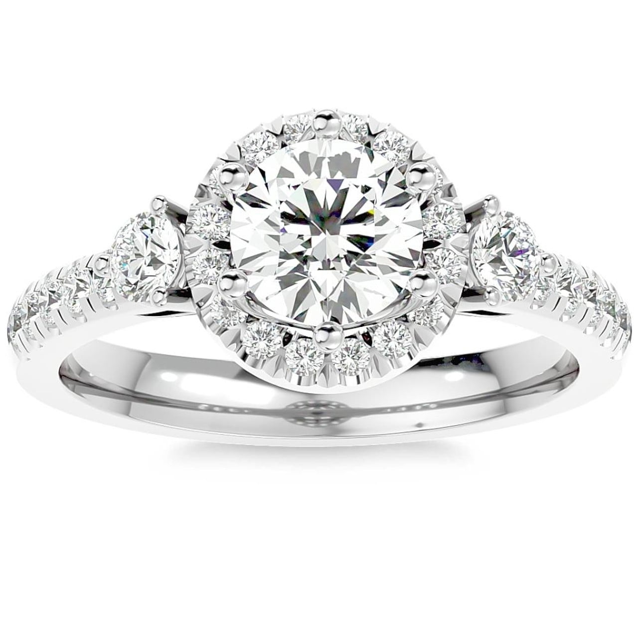 Crestine Jewelry 1.8 Ct Round Cut Moissanite Wedding Ring - 14K White ...