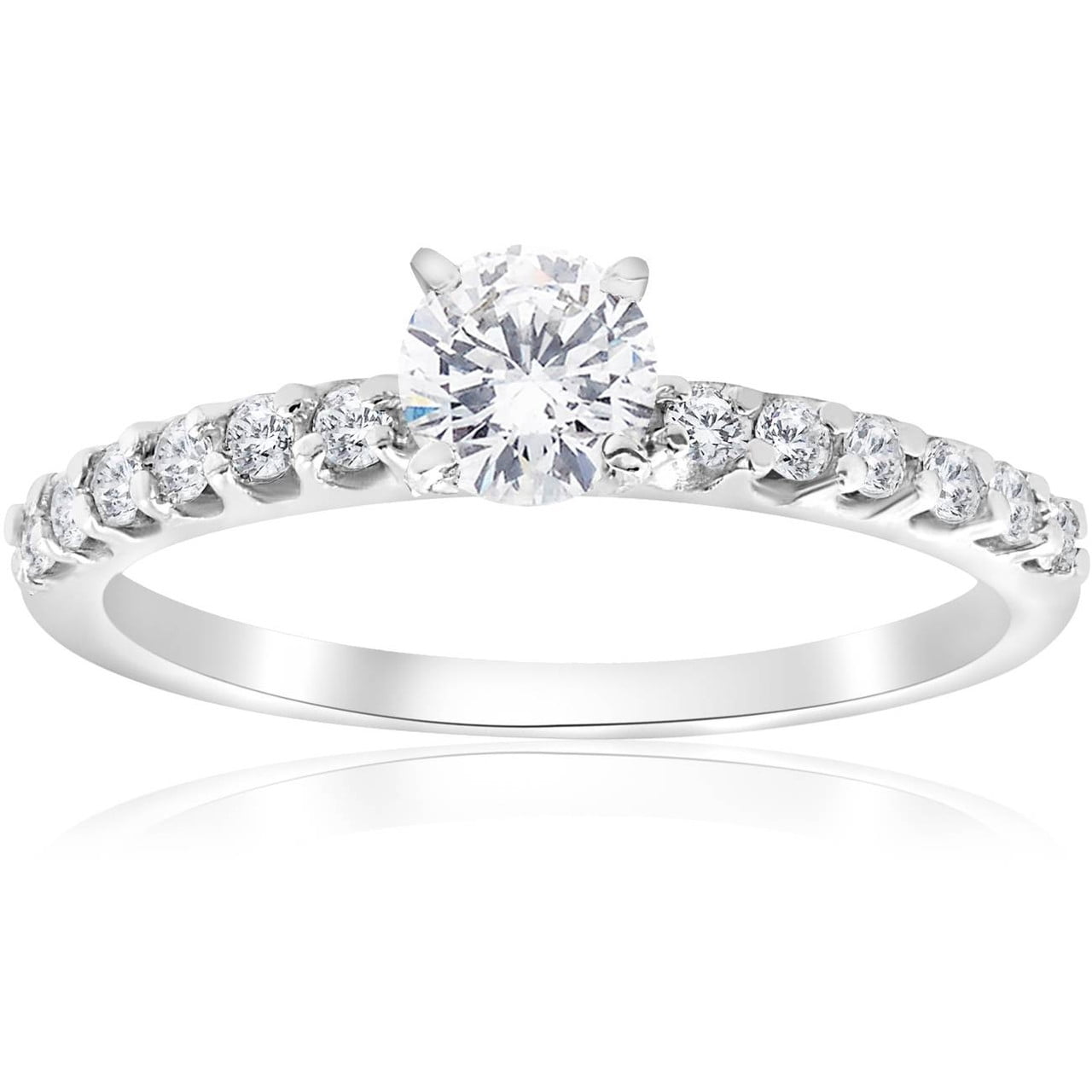 Crestine Jewelry Round Cut 1.2 Ct Moissanite Wedding Ring - Stamped 14K ...