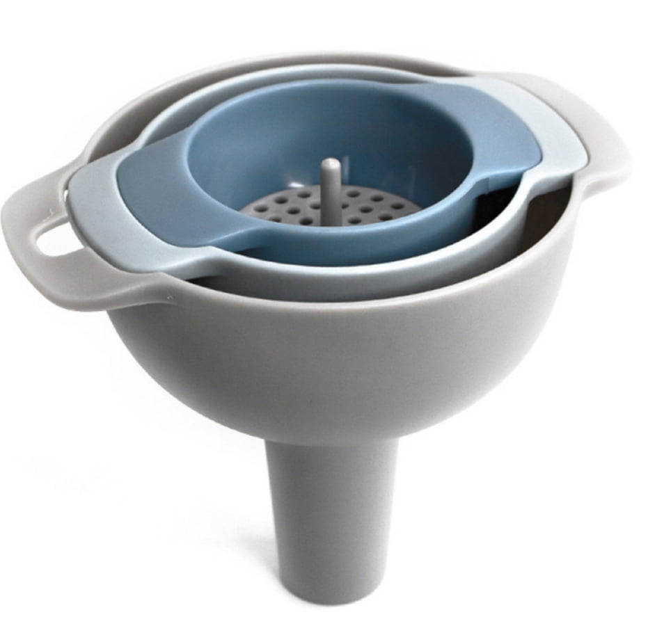 Crestiq 4-Piece Kitchen Funnel Set with Removable Strainer - 3 Sizes ...