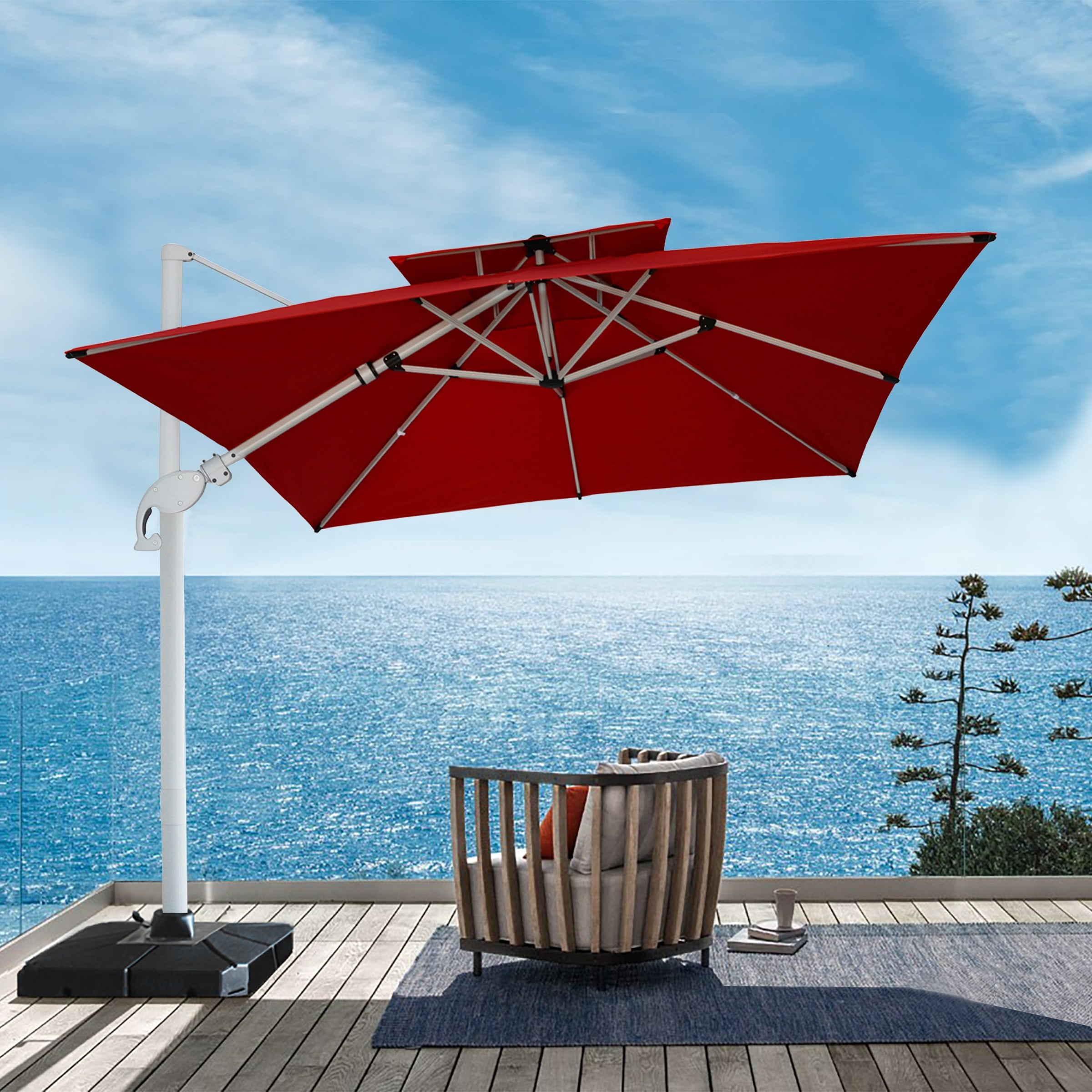 Crestlive Products 10FT 360 Degree Rotation Offset Patio Outdoor Square ...