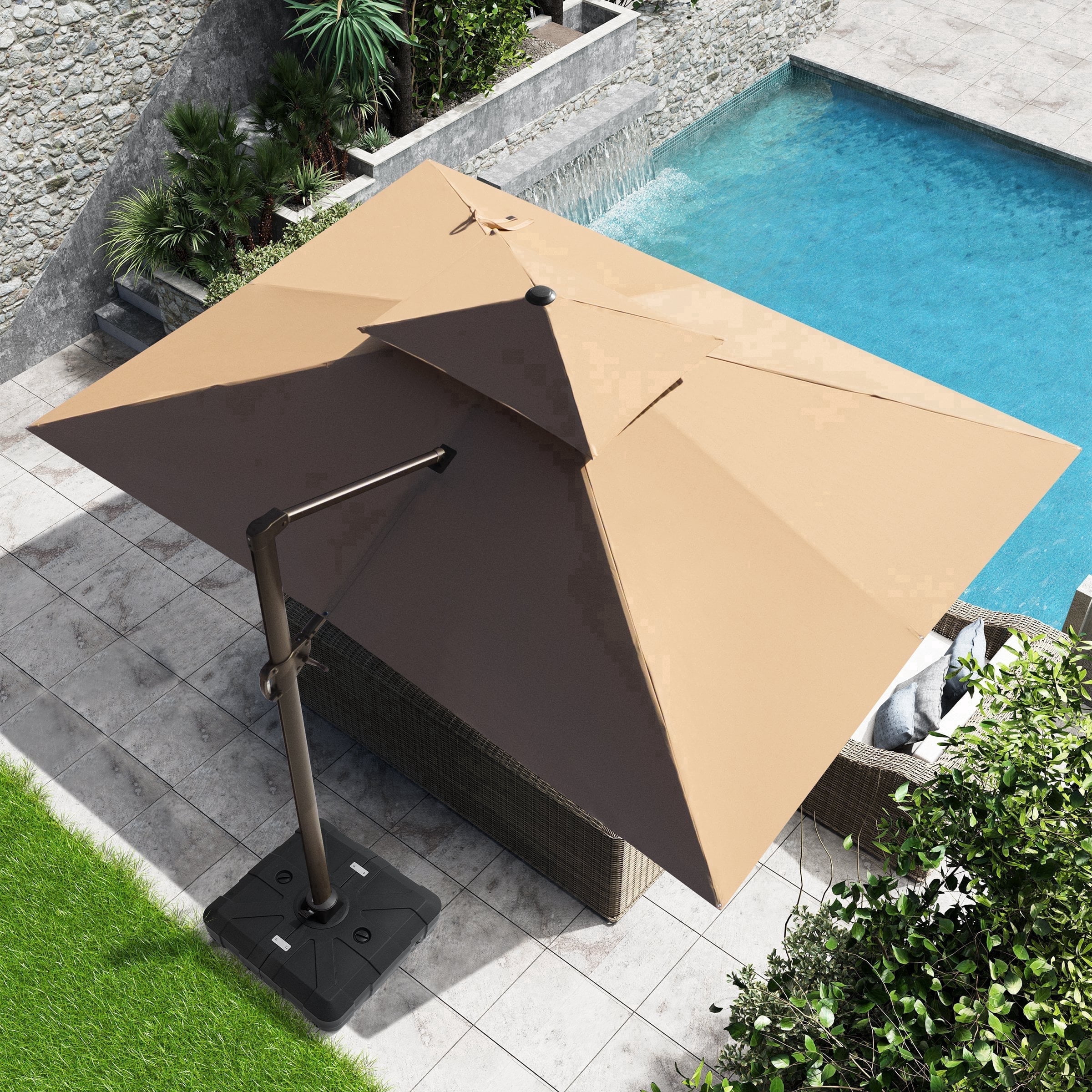 Crestlive Products 13x10ft Patio Cantilever Umbrella, Windproof Double ...