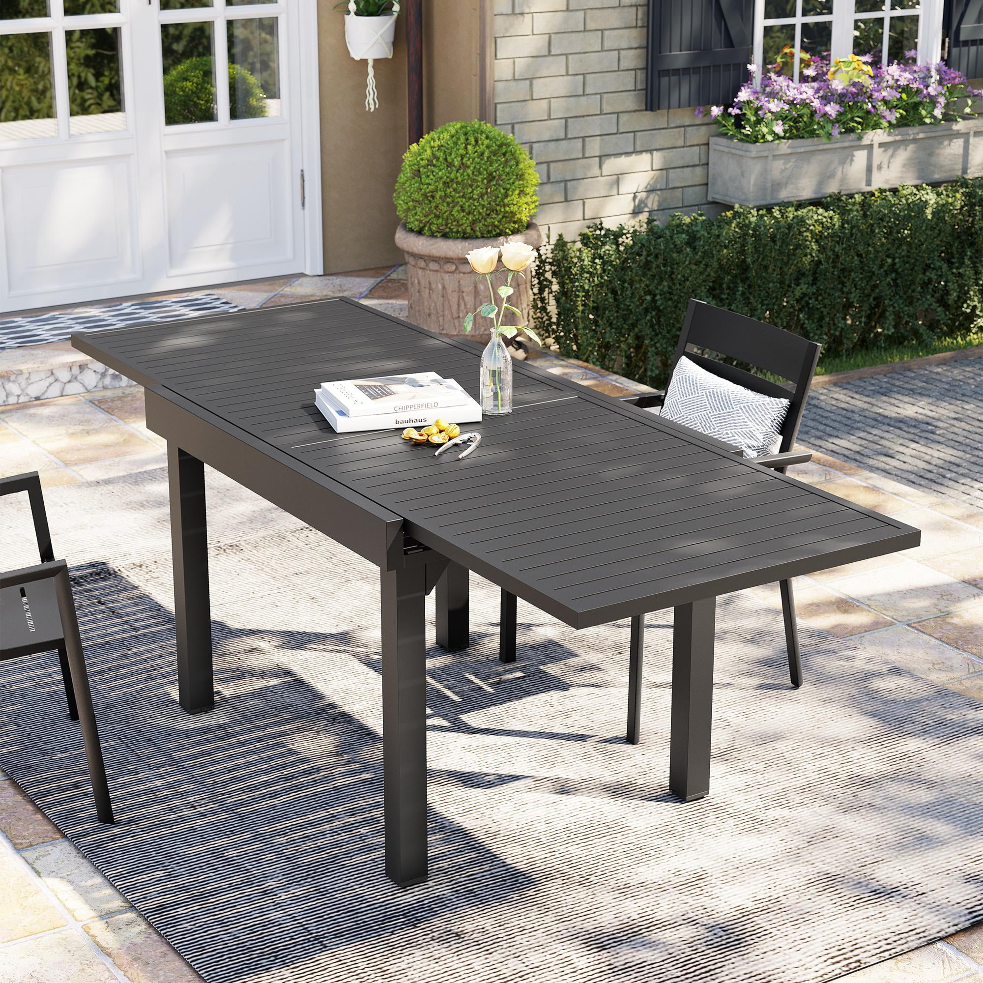 Crestlive Products Expandable Outdoor Patio Dining Table, Black - Ideal ...