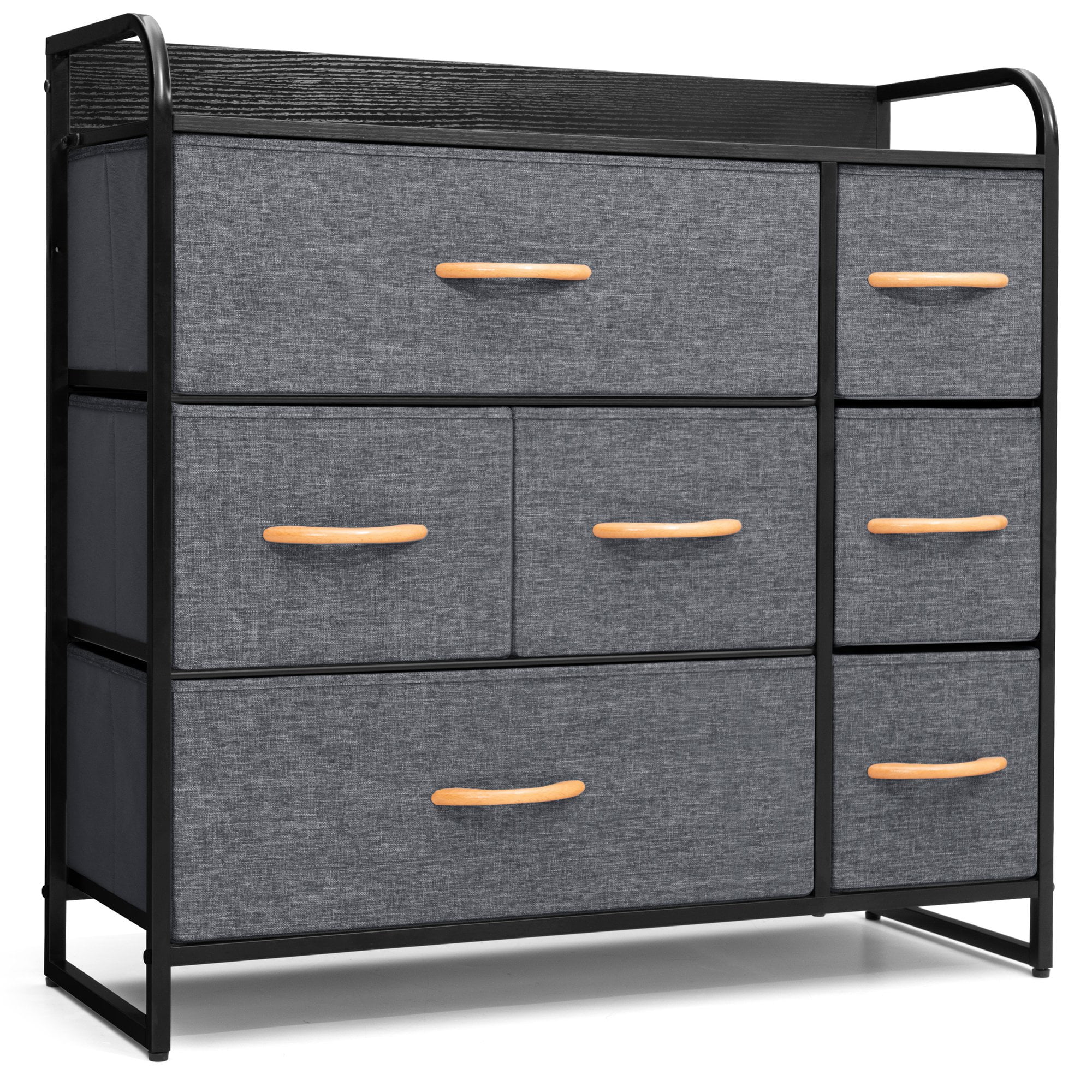 Crestlive Products 7 Drawers Wide Dresser Storage Tower in Gray ...
