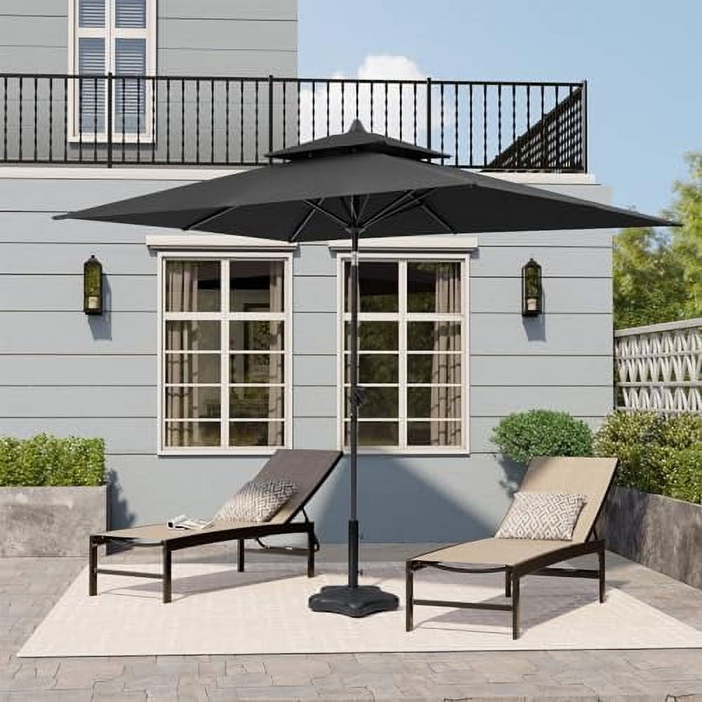 Crestlive Products 9 x 5 FT Double Top Patio Outdoor Umbrella, Market ...