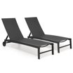 Gymax Set of 2 Outdoor Metal Patio Chaise Lounge Chair - Adjustable ...
