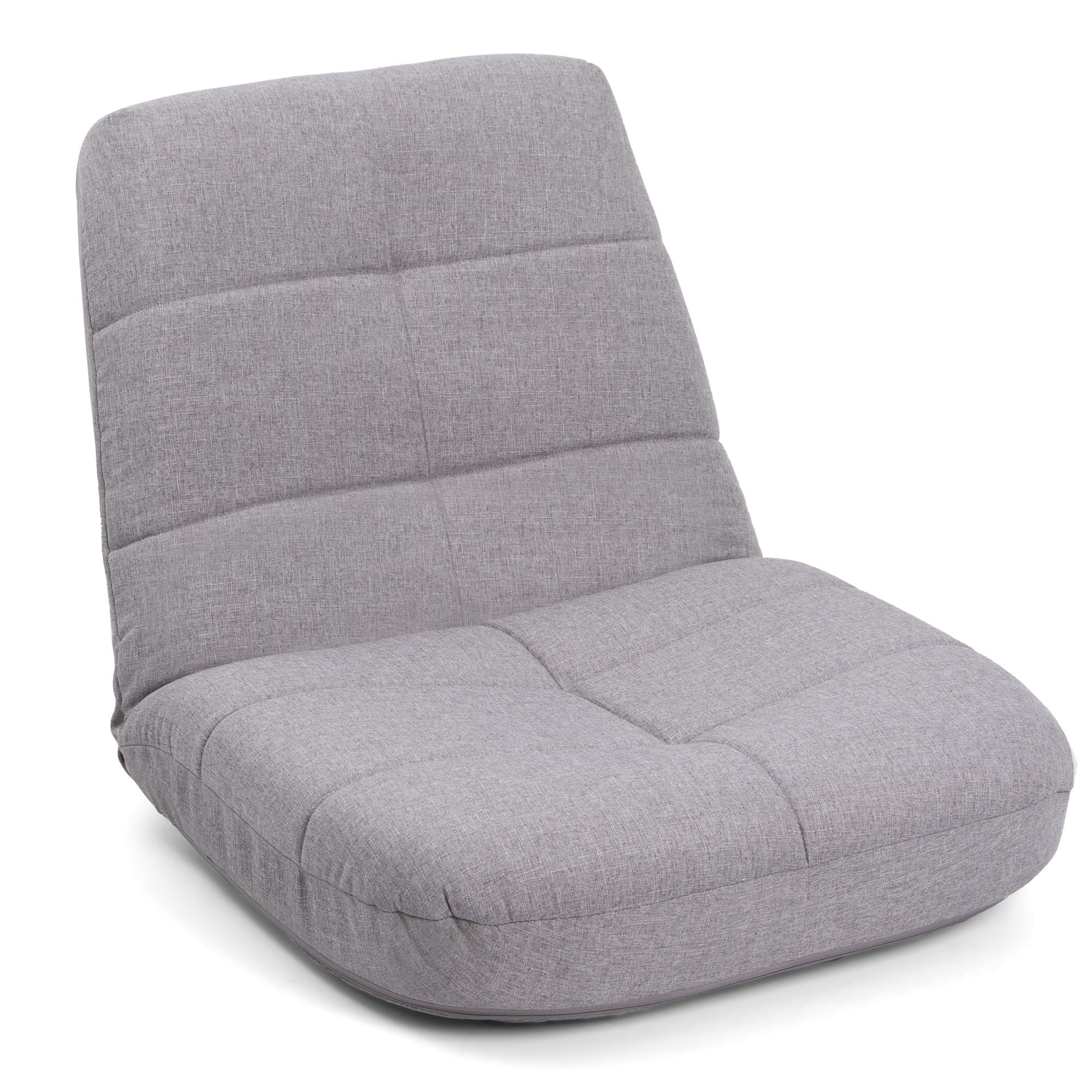 Crestlive Products Folding Floor Chair Adjustable Linen Cover Padded ...