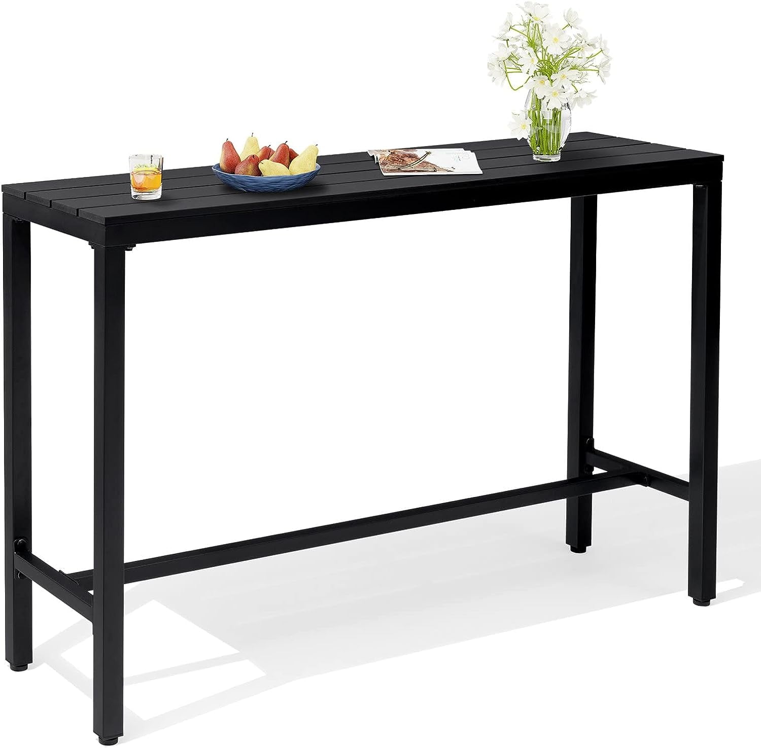 Crestlive Products Outdoor Bar Table, 43'' Rectangle Patio Counter ...