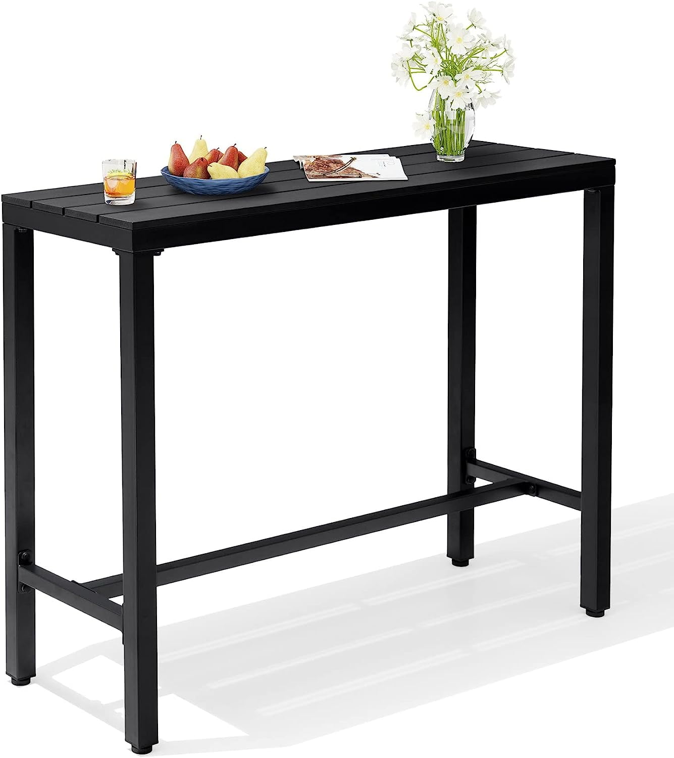 Crestlive Products Outdoor Bar Table, 43'' Rectangle Patio Counter ...
