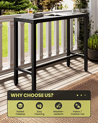 Crestlive Products Outdoor Bar Table, 43'' Rectangle Patio Counter ...