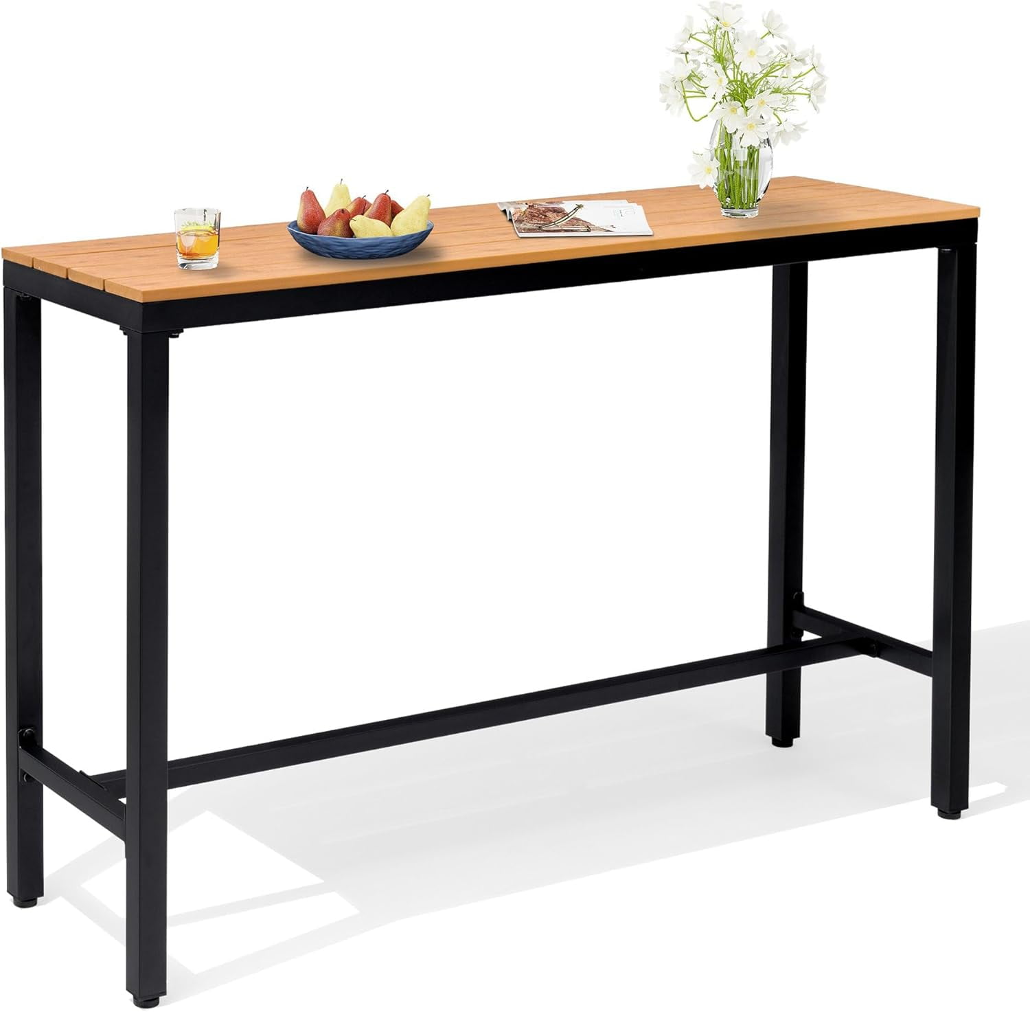 Crestlive Products Outdoor Bar Table, 55'' Rectangle Patio Counter ...