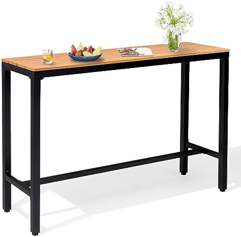 Crestlive Products Outdoor Bar Table, 55'' Rectangle Patio Counter ...