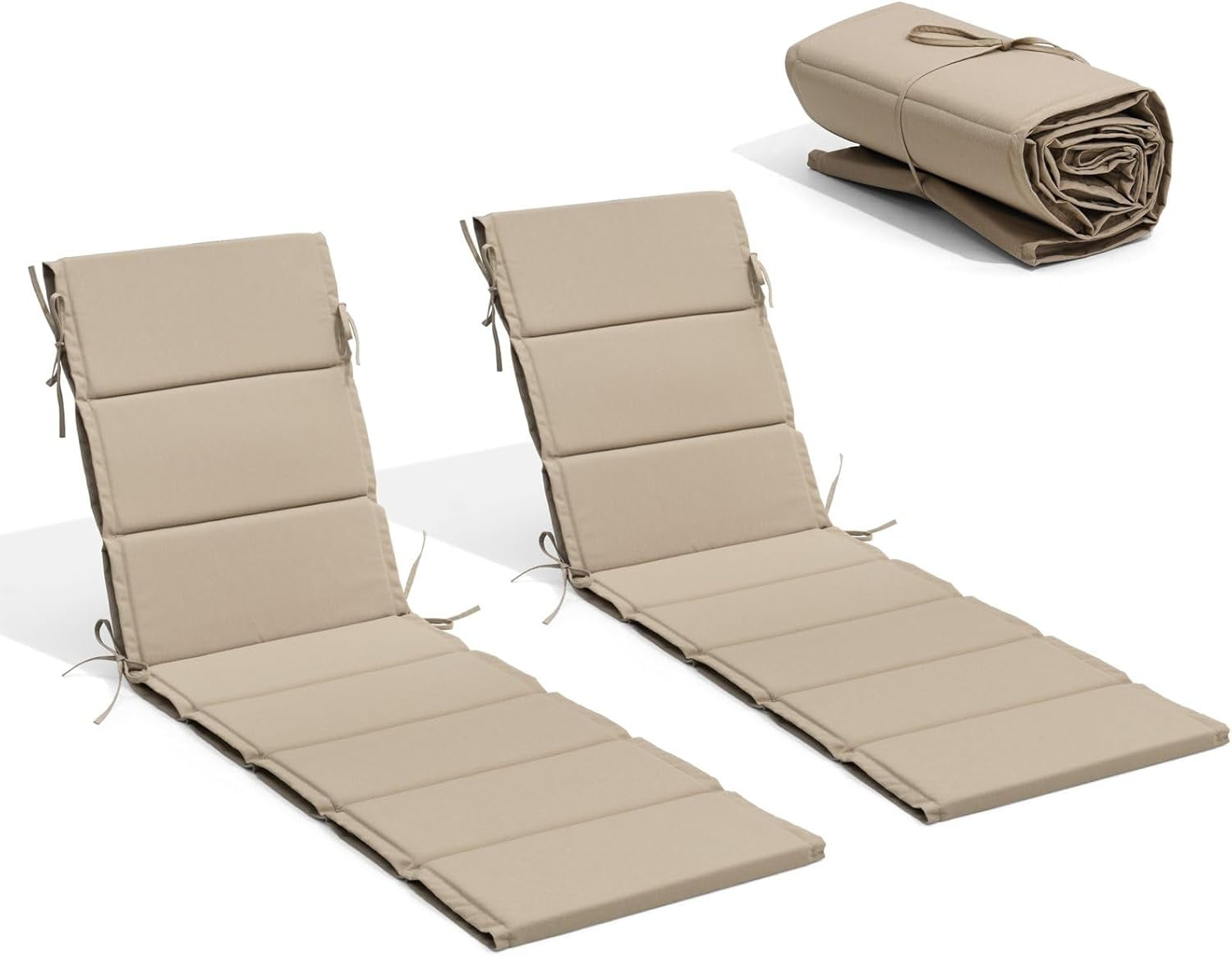Crestlive Products Outdoor Chaise Lounge Cushion Set of 2, Outdoor ...