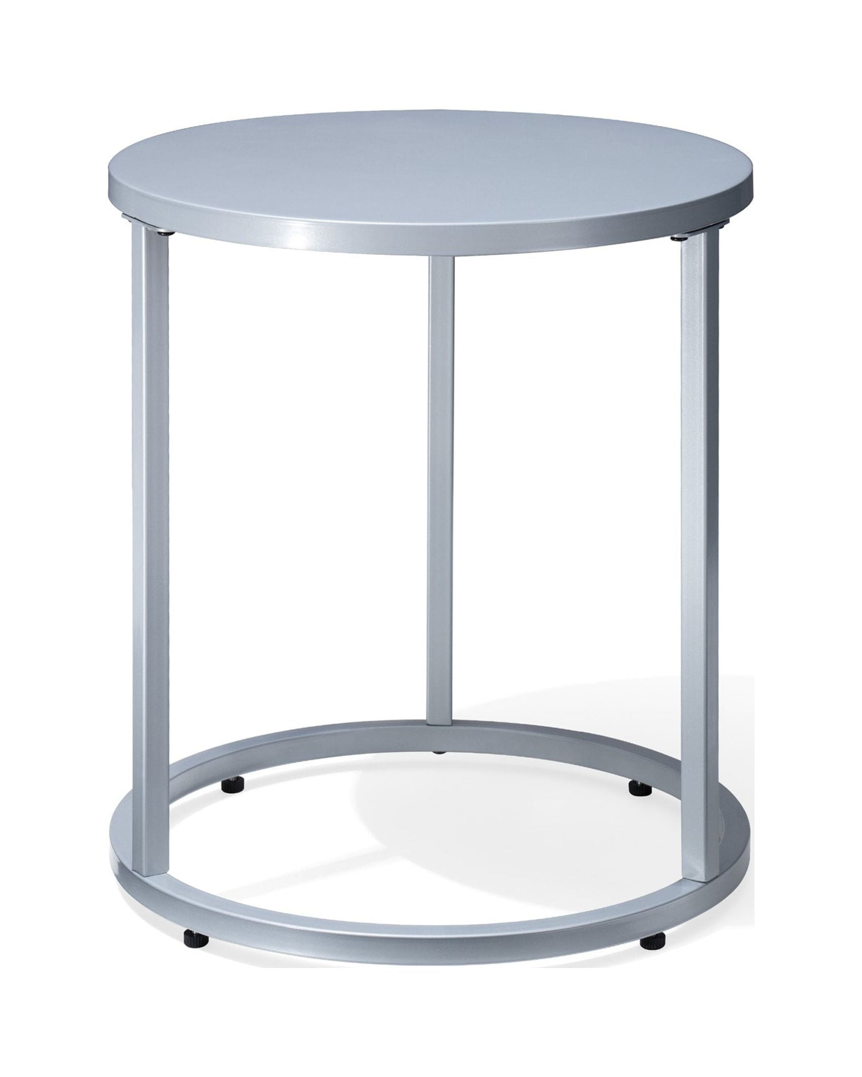 Crestlive Products Outdoor Round Metal Patio Side Table in Gray Finish ...
