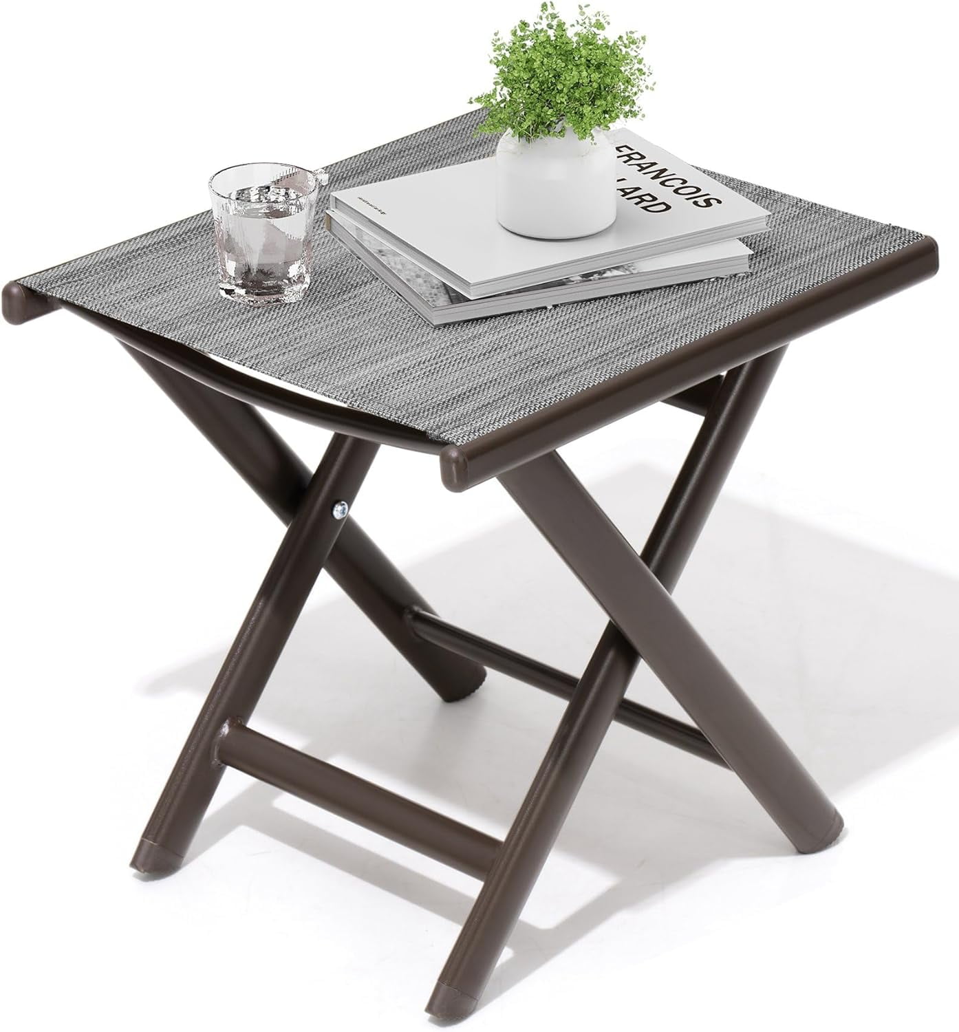 Crestlive Products Outdoor Side Table, Aluminum Outdoor End Table ...