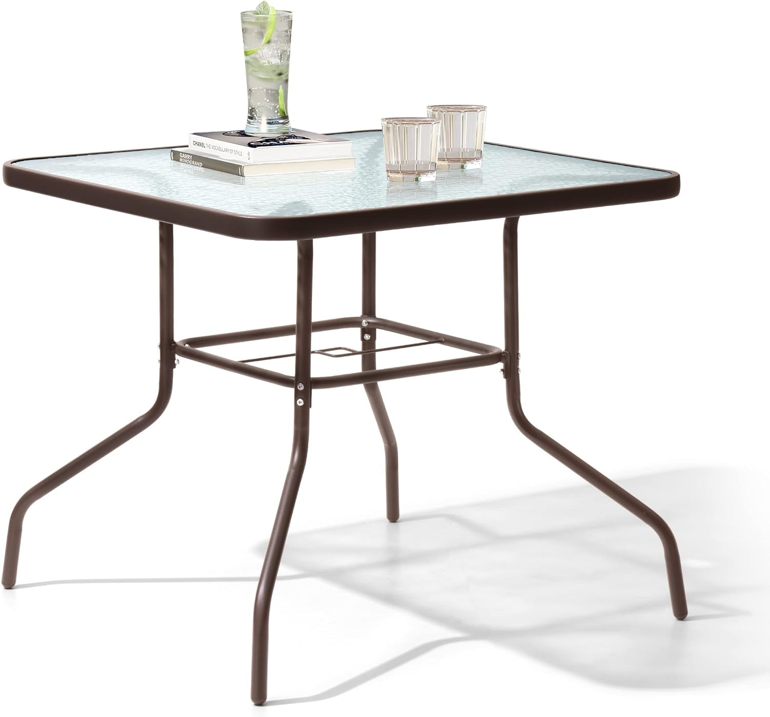 Crestlive Products Patio Dining Table, Outdoor Square Table with ...