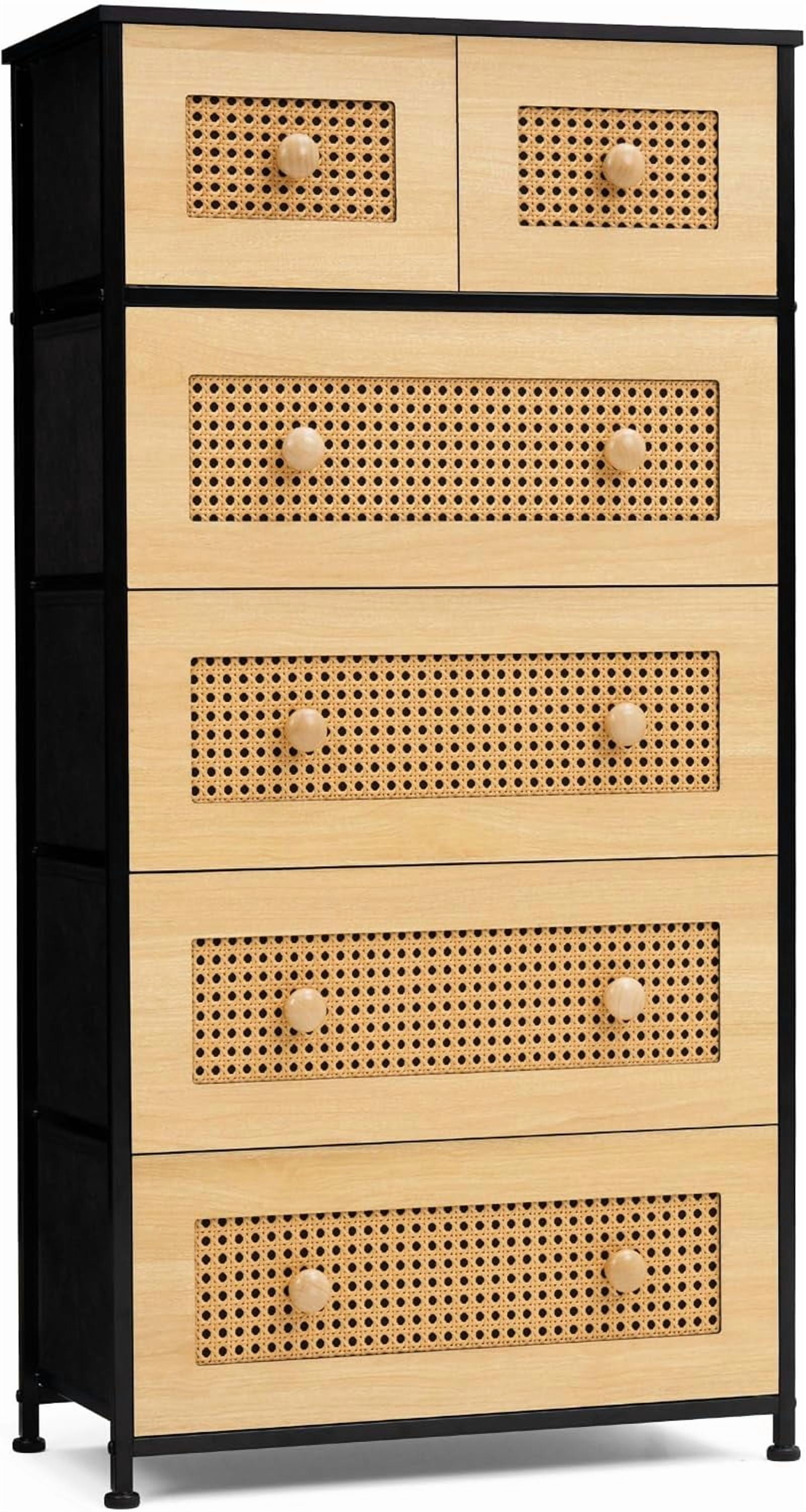 Crestlive Products Rattan Dresser Tall Storage Tower, Chests of Drawers ...