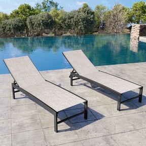 Crestlive Products 2-Pack Outdoor Chaise Lounge Chair, 5‑Position ...