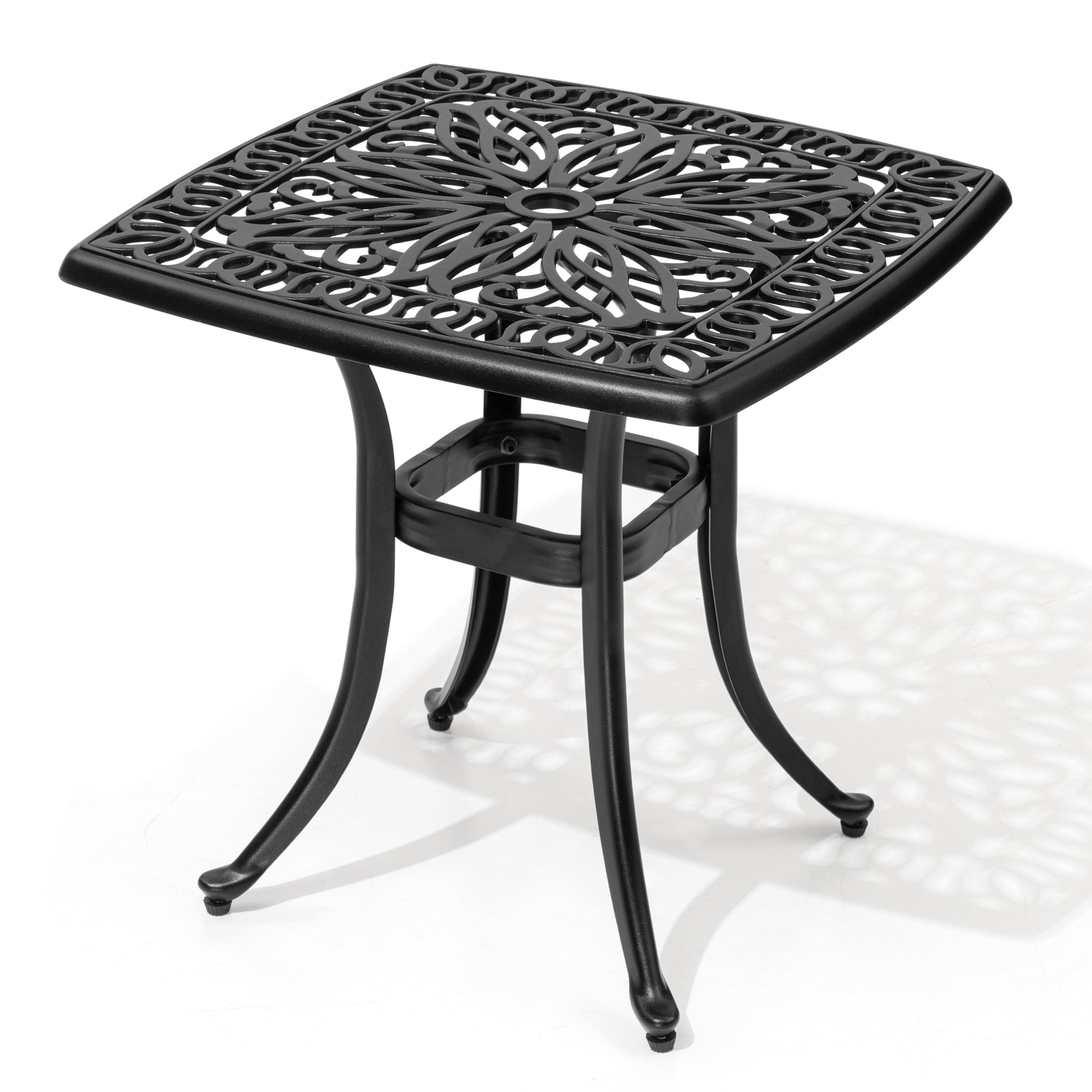 Crestlive Products 21.06" Cast Aluminum Square Outdoor Bistro Table ...