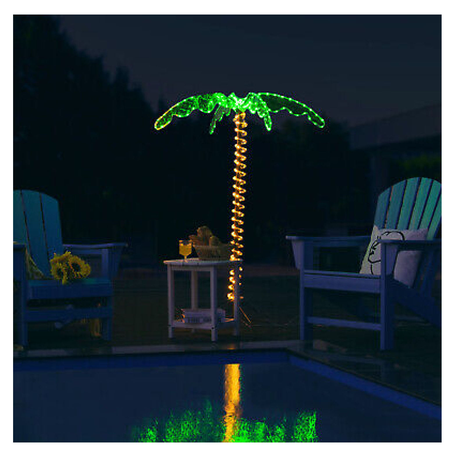 Crestora 5 FT Tropical LED Rope Light Palm Tree Pre-Lit Artificial Tree ...
