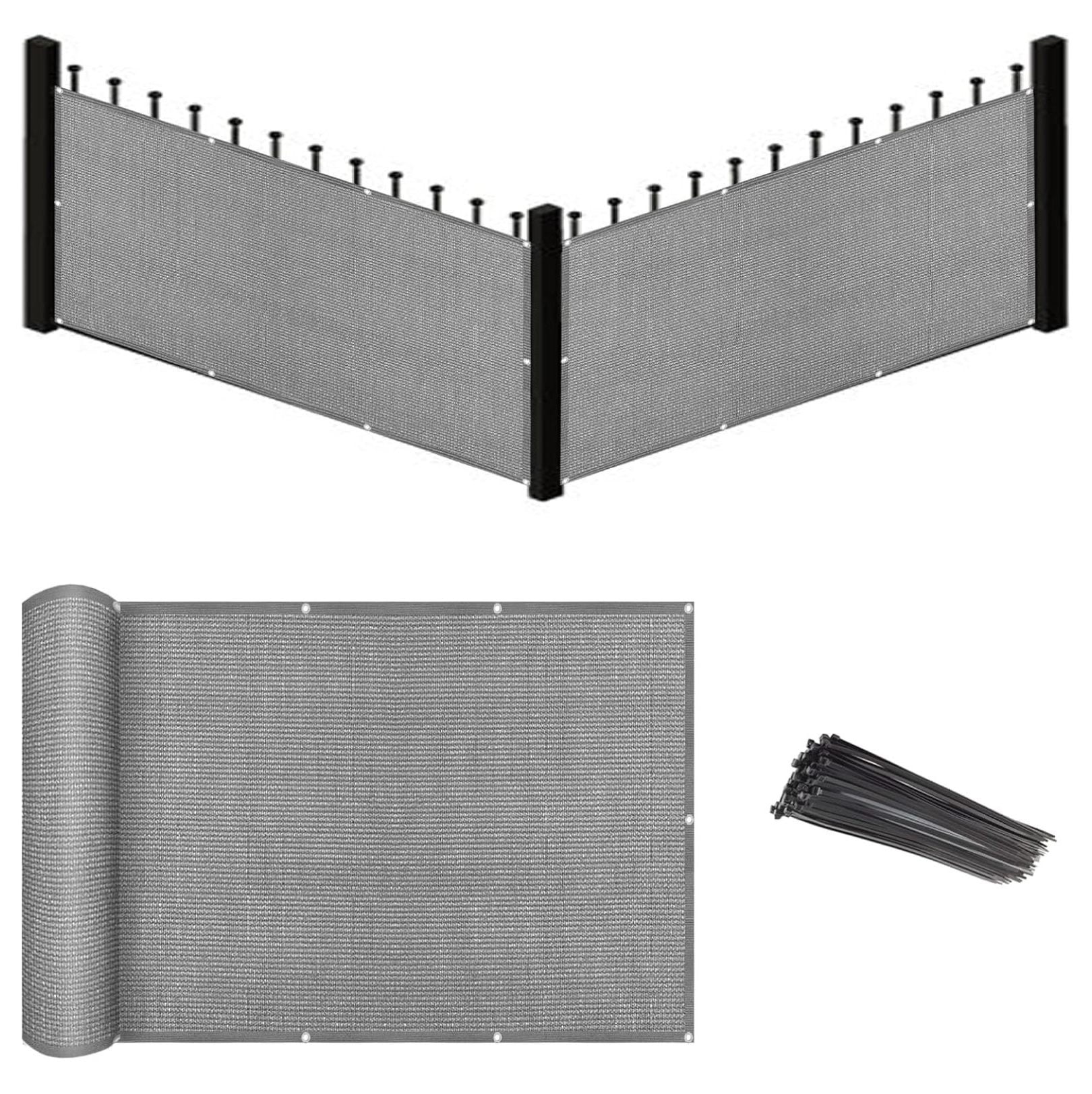 Crestora Balcony Privacy Screen Grey 3'x 40' Cover Mesh Windscreen ...