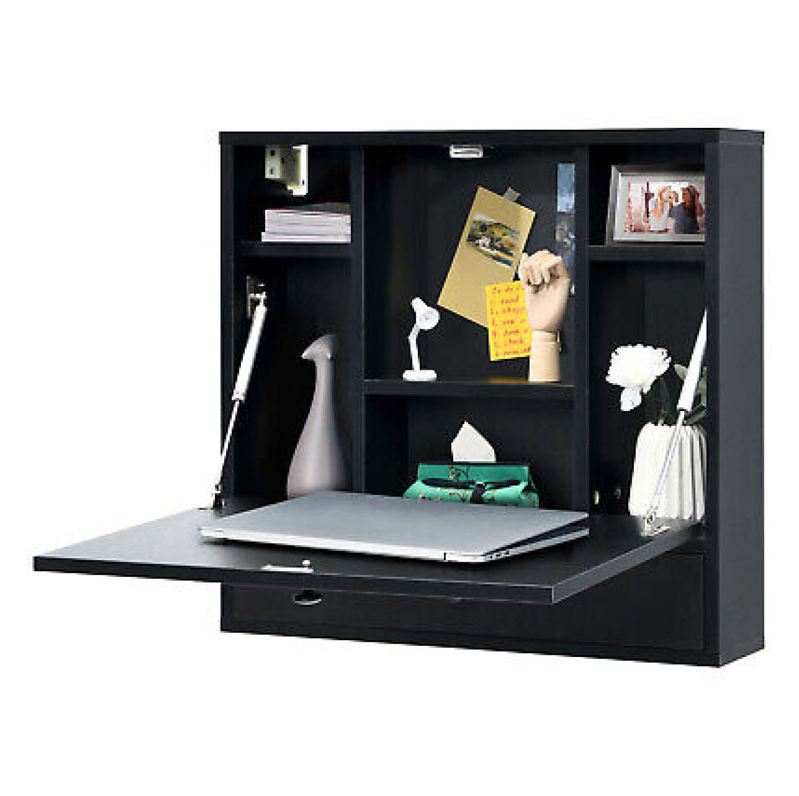 Crestora Wall-Mount Floating Desk Foldable Space Saving Laptop ...