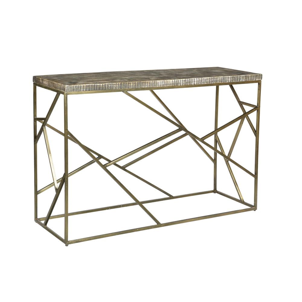 Crestview Collection Crazy Cut Metal Bengal Manor Console Table in ...