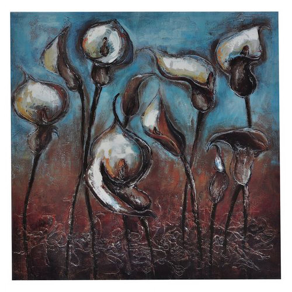 Crestview Dancing Floral Wall Decor-Canvas In Wood Finish CVTOP1317 ...