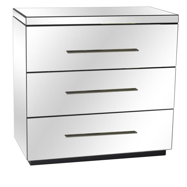 Crestview Collection Melrose 3-Drawer Beveled Mirrored Glass Accent ...