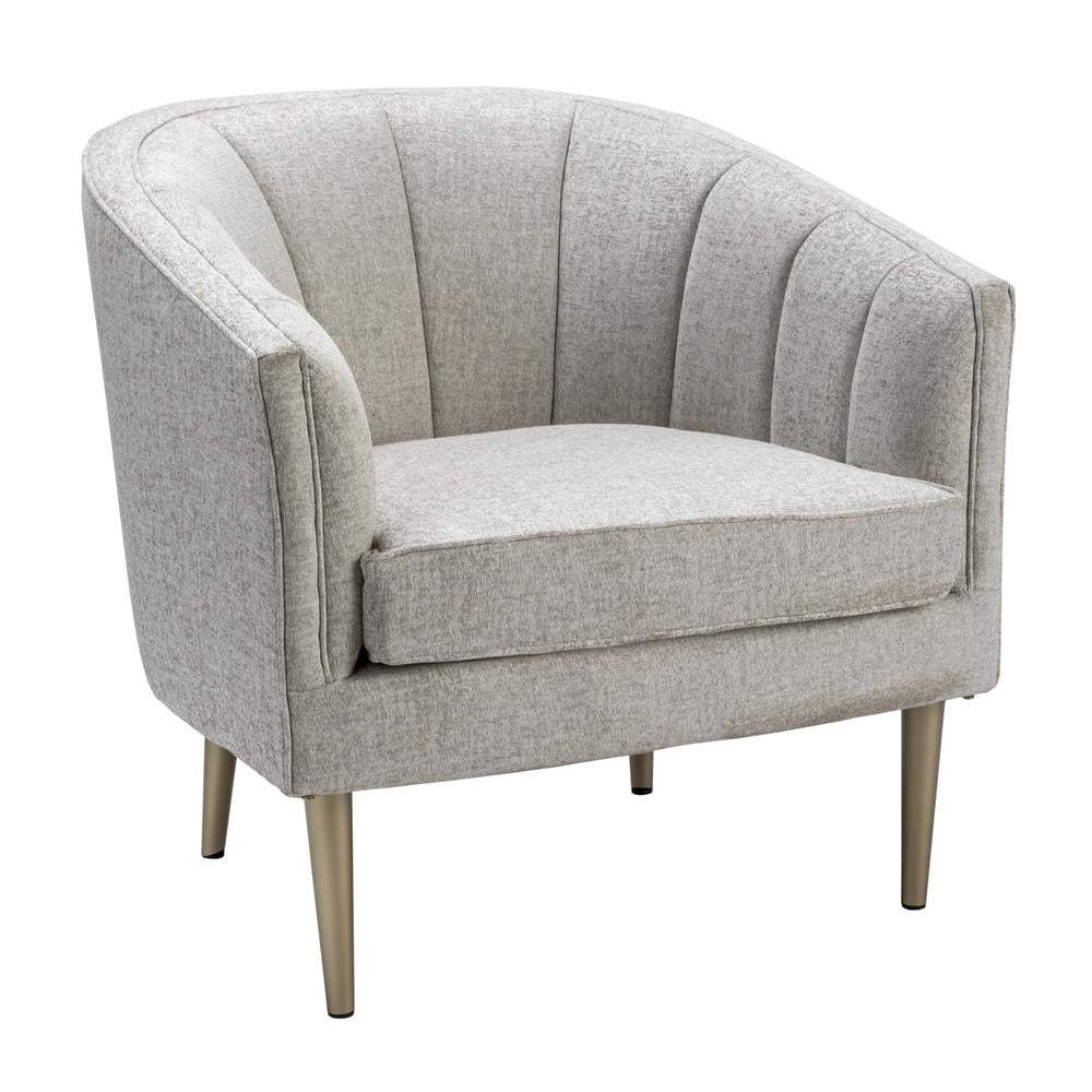 Crestview Collection Sutton Fabric Upholstered Channel Back Chair in Champagne