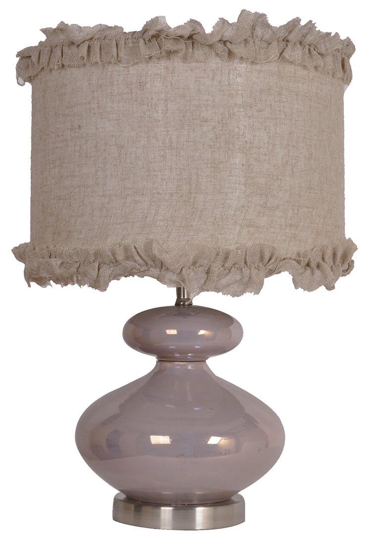 Crestview Courtney Leigh Glass Table Lamp 21.5 inches Tall Ruffle Shade ...