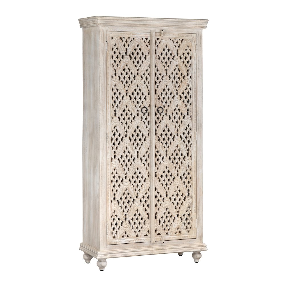 Crestview Lattice Two-Door Tall Curio Cabinet - Walmart.com