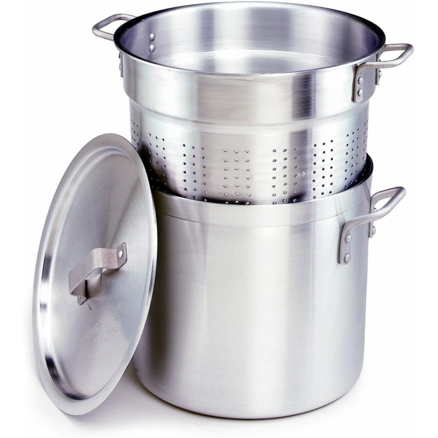 Crestware 20-Quart, 3-Piece Aluminum Pasta Cooker with Pot, Perforated ...