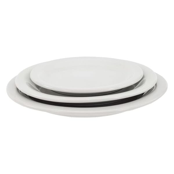 Crestware Plate, 9", Ceramic Bright White PK24 ALR44 - Walmart.com