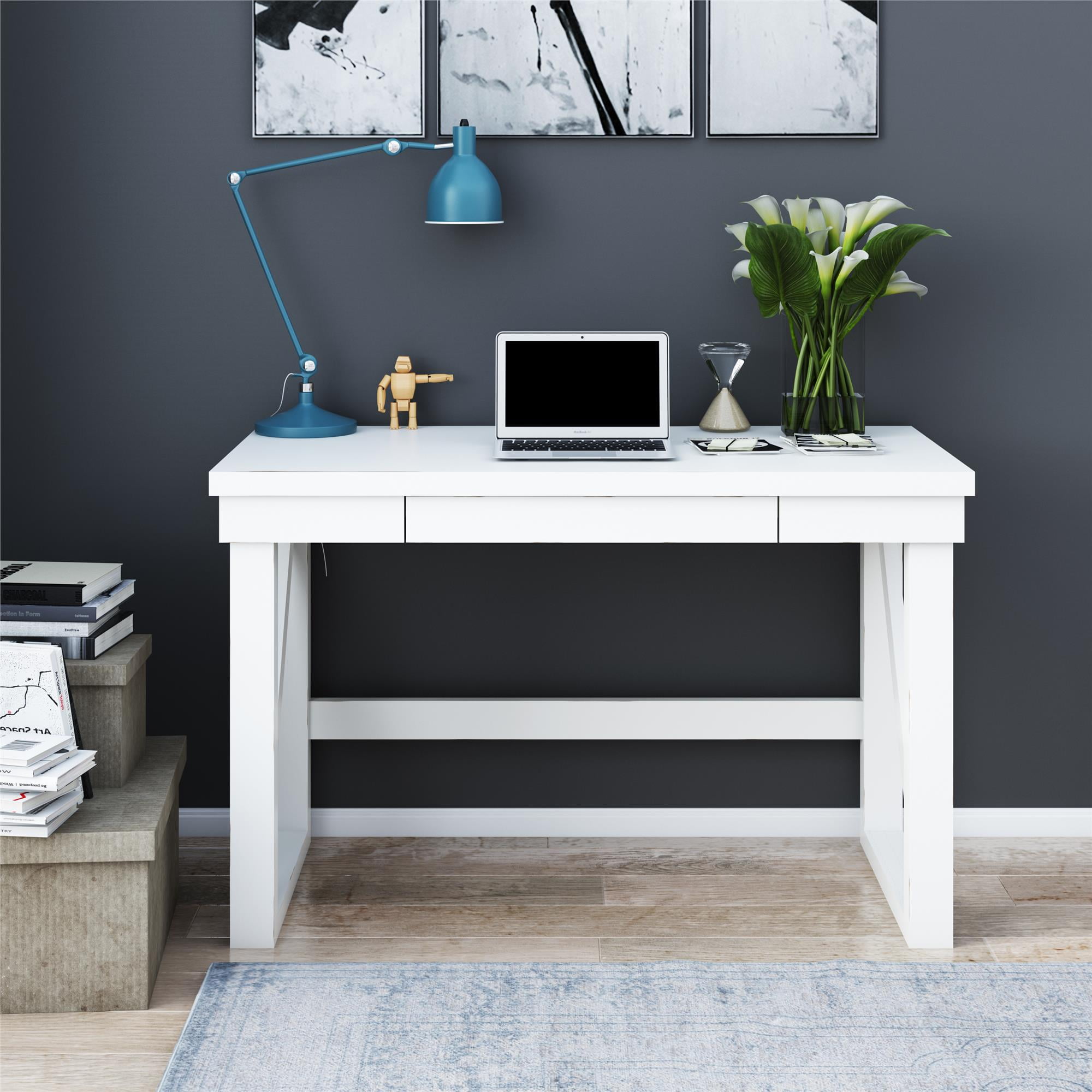 Crestwood Computer Desk, White - Walmart.com