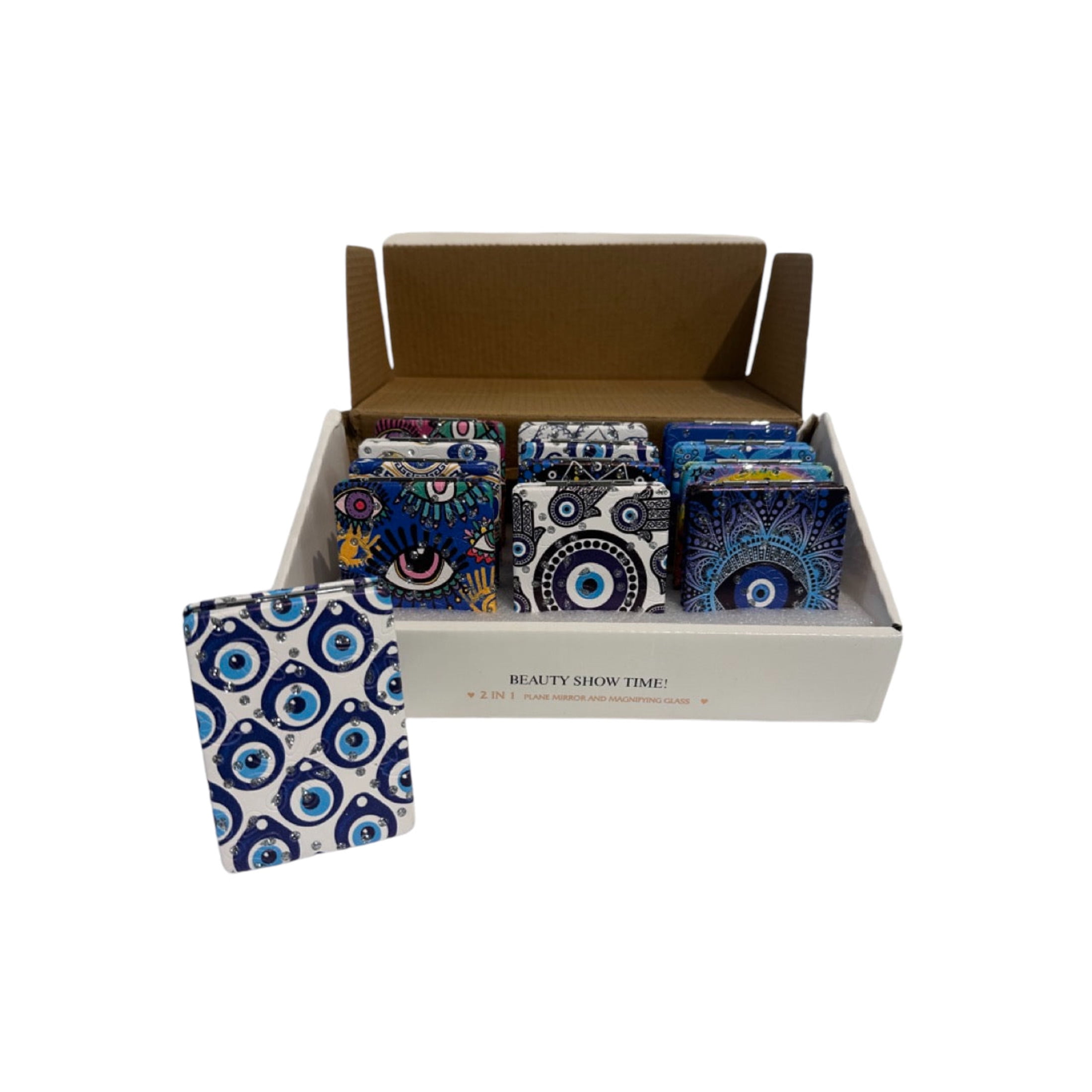 Crete Artisan Evil Eye Square Compact Metal Makeup Mirror Mix Design ...