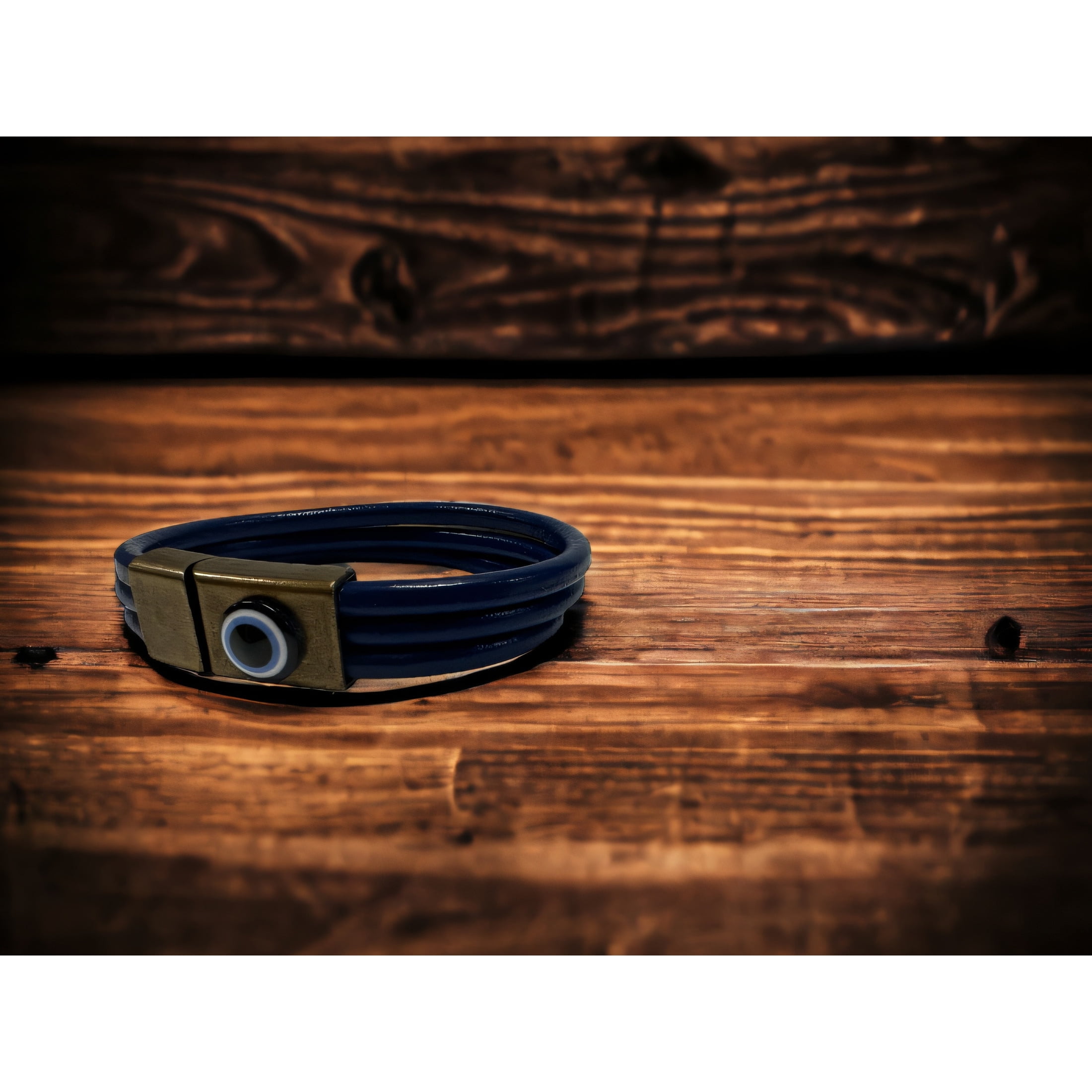 Crete Artisan Leather Bracelet Evil Eye Blue - Small ( 7 in ) - Walmart.com