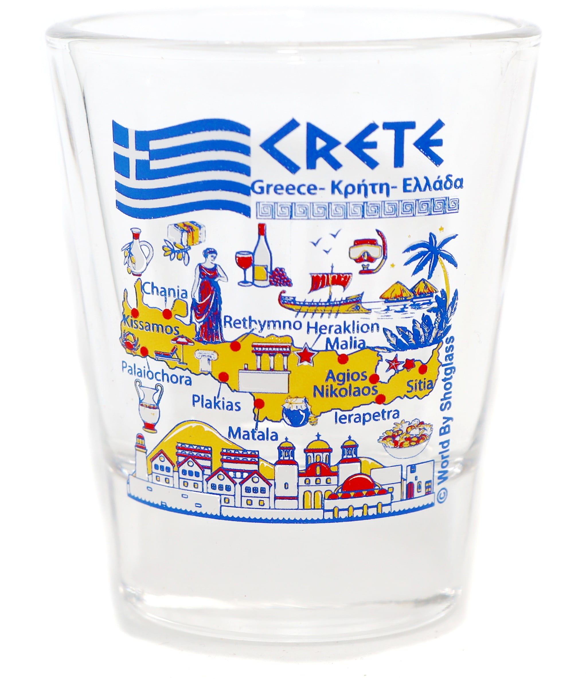 Crete Greece Landmarks and Icons Collage Shot Glass - Walmart.com