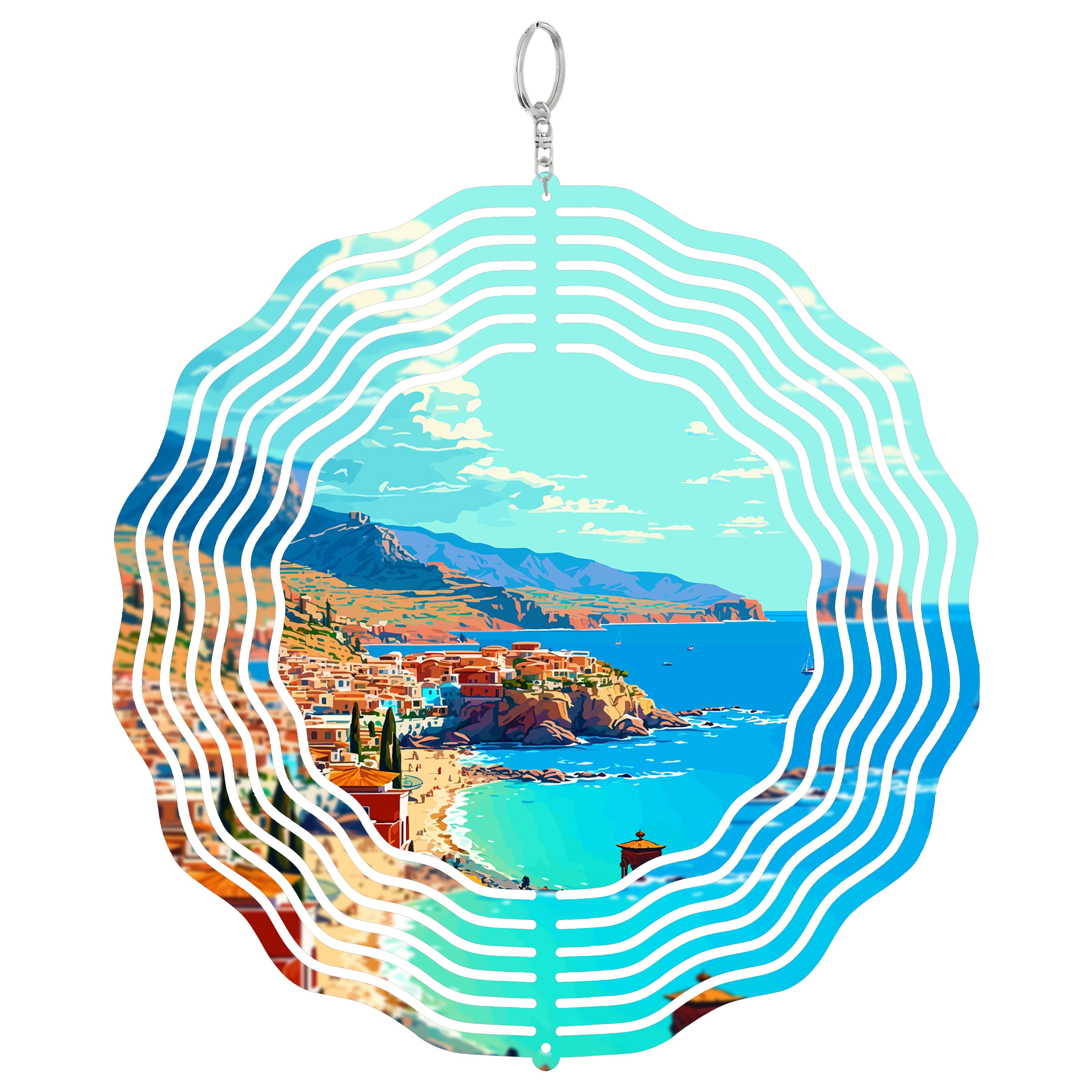 Crete Greece Mediterranean Island 3D Wind Spinner Metal Hanging Art ...