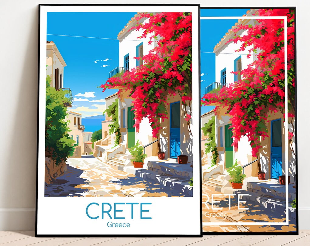 Crete Poster Crete Travel Poster Greece Poster Crete Vintage Poster ...