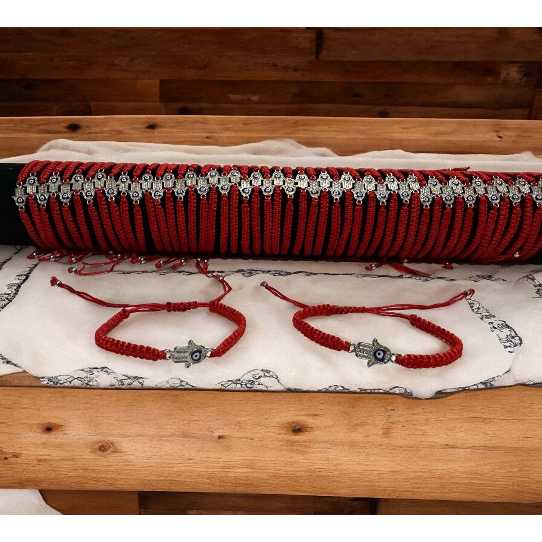 Crete Trading Adjustable Evil Eye Threaded Bracelets Hamsa Red ...